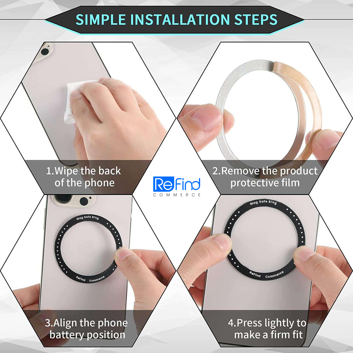 [6pcs] ReFind Mag-Safe Ring